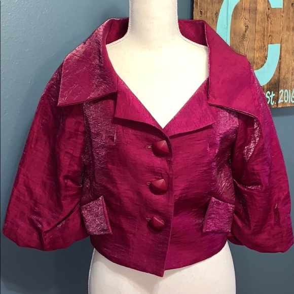 Anthropologie | Jackets & Coats | Yoana Baraschi Fuchsia Evening Jacket ...